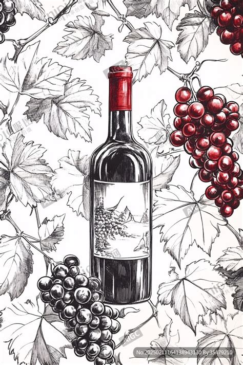 Ai创作图红酒宝描 红酒插画设计 葡萄酒包装插画 手绘葡萄酒插画 红酒插画 红酒挂画红酒素材 红酒装饰画 葡萄酒插画 葡萄酒线稿 葡萄酒装饰画背景 酒包装插画背景 酒瓶手绘 手绘酿酒葡萄 红酒