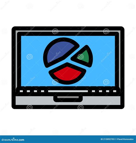 Laptop With Analytics Diagram Icon Stock Vector Illustration Of