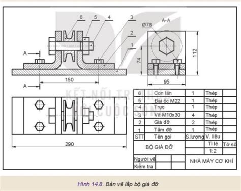 Đọc Bản Vẽ Lắp Bộ Giá đỡ Và Lập Bản Vẽ Cho Chi Tiết Giá đỡ Hình 14 8