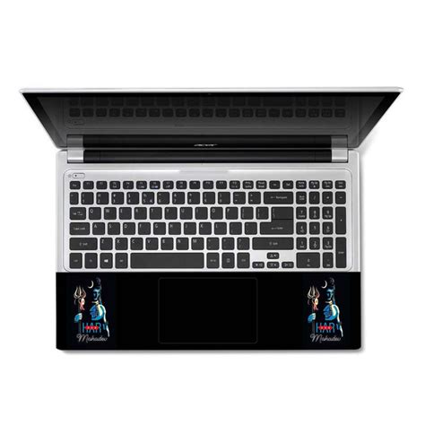 Full Panel Laptop Skin Har Har Mahadev Blue Art Skinslegend