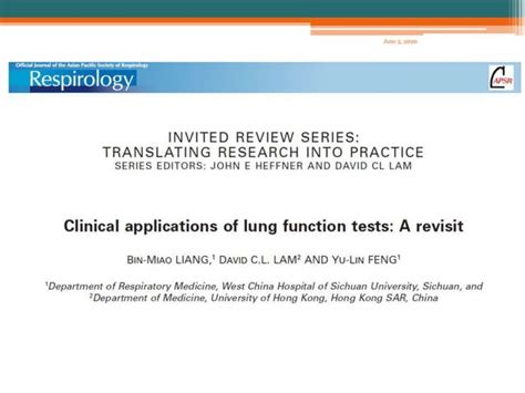 Pulmonary Function Tests PPTX Lung And Respiratory Health Diseases And Conditions