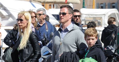 Ralf Schumacher sa femme Cora et son fils David lors de vacances à