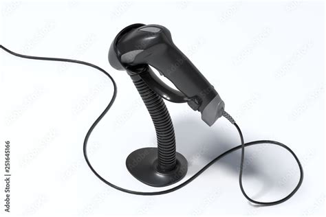 Modern Stylish Barcode Scanner Isolated On White Background 3d Rendering Stock Illustration