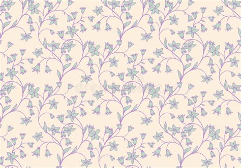 Abstract Artistic Branches With Tiny Flowers Bells Small Leaves