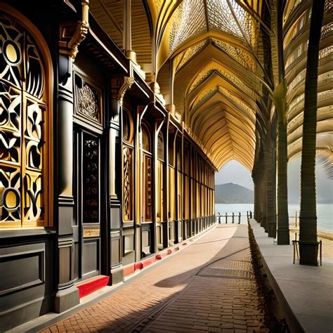Premium Ai Image A Building With A Yellow And Black Door That Says