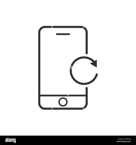 Smartphone Reload Button Linear Icon Thin Line Illustration Vector Isolated Outline Drawing