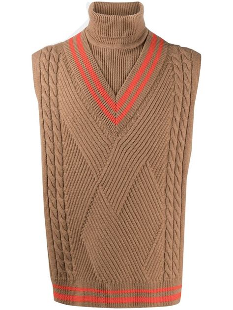 Ader Error Knitted Cricket Vest Brown Knitwear Inspiration Vest