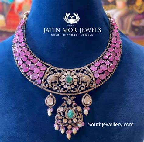 Victorian Ruby Polki Necklace Indian Jewellery Designs