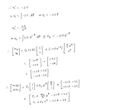 use variation of parameters to solve the given nonhomogeneous system