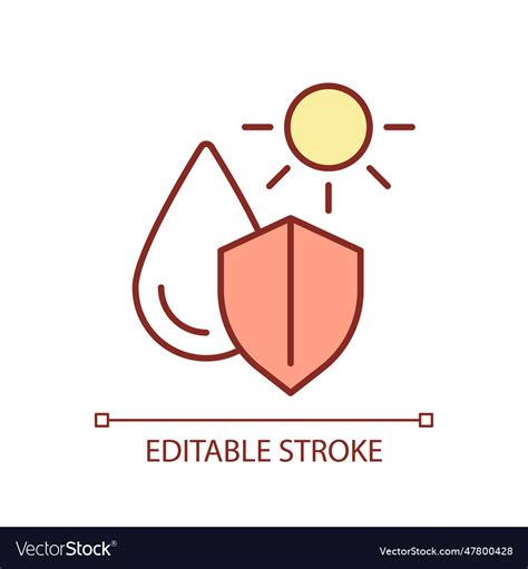 Water Management Linear Icon Heatflation Concept Vector Image