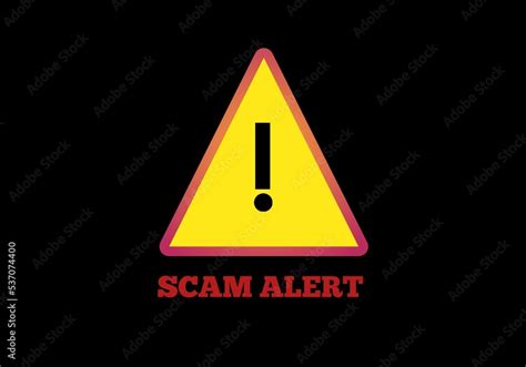 Banner With Scam Alert Attention Sign Cyber Security Icon Caution Warning Sign Sticker Flat