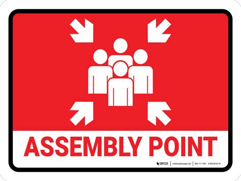 Assembly Point Red Landscape Wall Sign