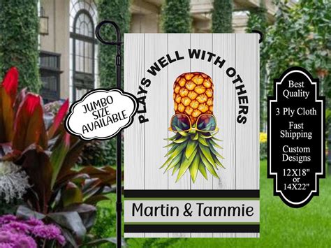 Custom Pineapple Flag Swingers Flag Yard Flag Yard Art Garden Flag