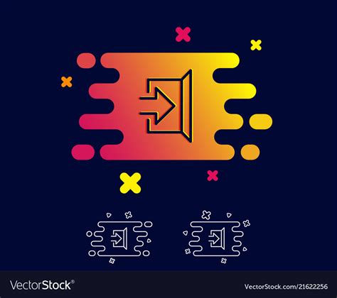 Exit Line Icon Open Door Sign Royalty Free Vector Image