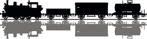 The Vintage Steam Trains Silhouette In Black Illustration Cartoon Steam