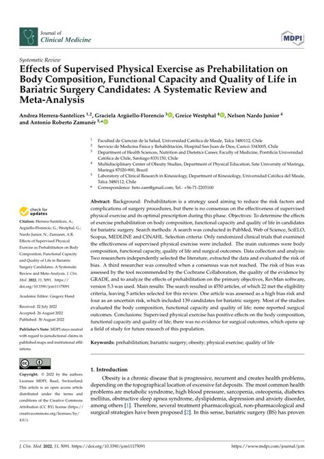 Pdf Effects Of Supervised Physical Exercise As Prehabilitation On