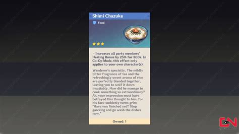 Genshin Impact Wanderer Special Dish