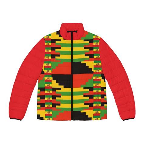 Colourful Kente Rasta Unisex Puffer Jacket Afro Caribbean Etsy