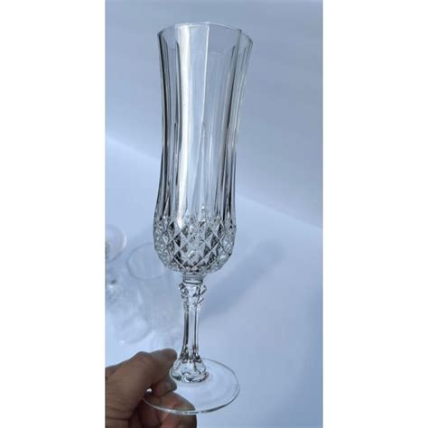 Vintage Longchamp Clear Crystal Fluted Champagne Cristal Darques