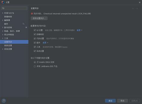 设置同步总是失败 IDEs Support IntelliJ Platform JetBrains