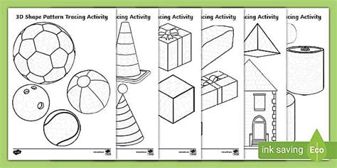 D Shapes Pattern Tracing Activity Teacher Made
