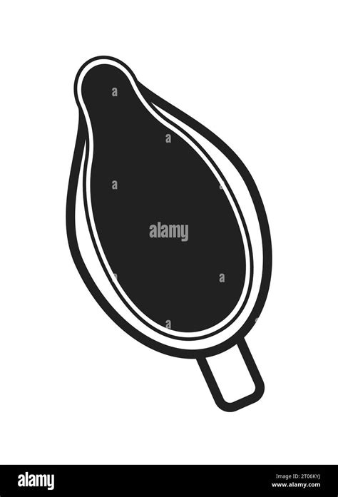 Ceramic Sauce Pourer Black And White 2D Cartoon Object Stock Vector