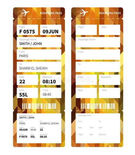 Gold Boarding Pass Stock Vector Illustration Of Travel 54603540