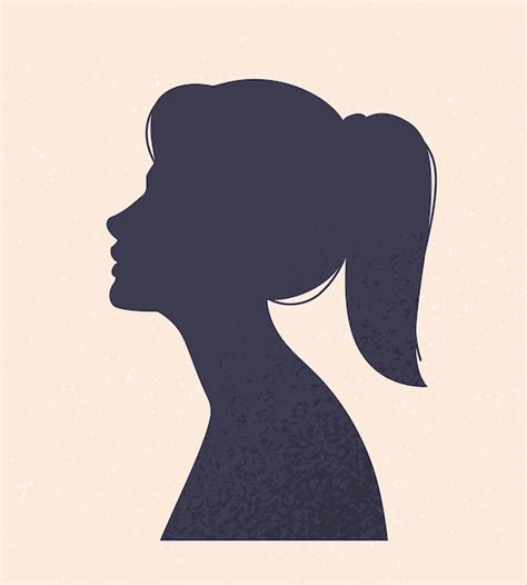Silueta De La Cabeza Femenina Vector Premium