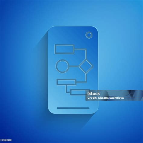 파란색 배경에 격리 된 종이 잘라 알고리즘 아이콘입니다 인공 지능 컬렉션에서 알고리즘 기호 디자인 종이 아트 스타일입니다 벡터 일러스트레이션 0명에 대한 스톡 벡터 아트 및