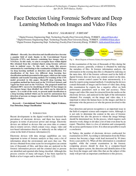 Pdf Face Detection Using Forensic Software And Deep Learning Methods
