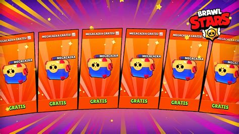 Peguei A Mega Caixa GrÁtis 7 Vezes E Brawl Stars Youtube