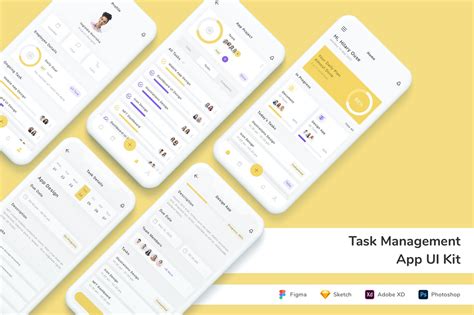 任务管理 App Ui Kit Fig Psd Sketch Xd 云瑞设计