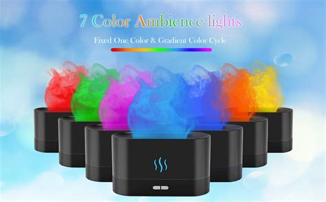 Aegci Essential Oil Diffuser Humidifier With 7 Colors Flame