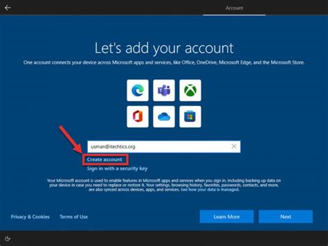 How To Create A New Microsoft Account Using Gmail ID