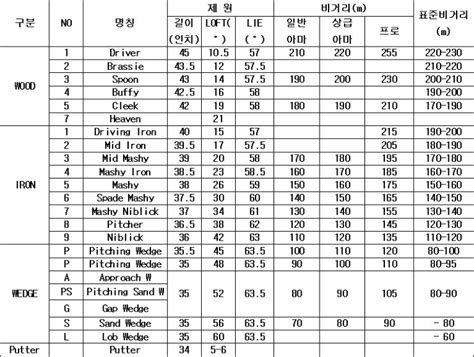 클럽별 표준비거리 네이버 블로그