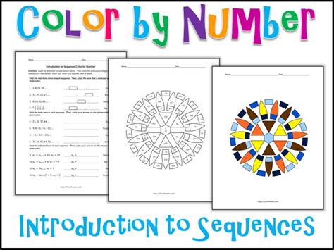 Introduction To Sequences Color By Number Teaching Resources