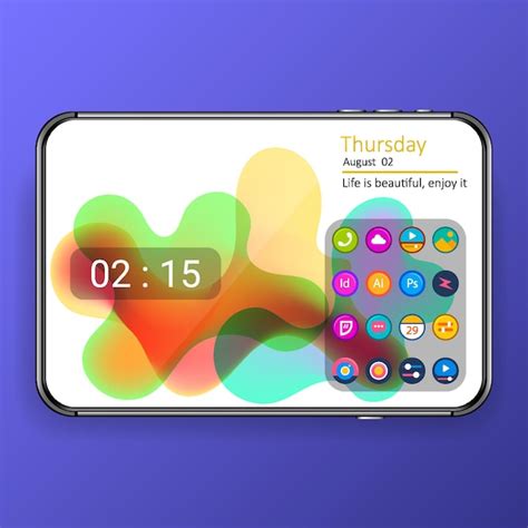 Premium Vector Home Screen Mobile Application User Interface Digital Realistic Tablet Phone