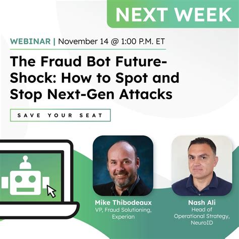 Next Thursday Join Experians Mike Thibodeaux And Nash Ali As They