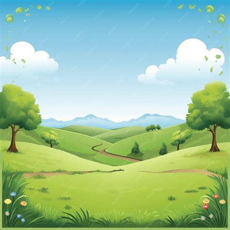 Premium Photo Flat Grassland With Blue Sky And Clouds