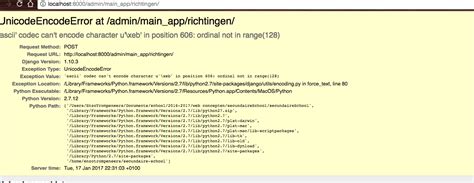 Python Django Admin Ascii Error Stack Overflow