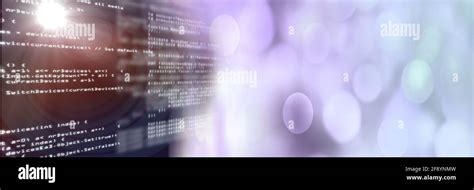 Computer Code Processing Against Black And Purple Background Program Coding And Technology
