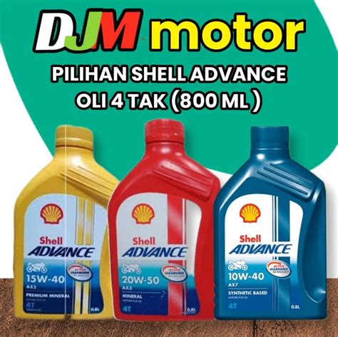 Oli Shell Advance 4 Tak 800 Ml Ax3 20w 50 800 Ml Ax5 15w 40 800 Ml