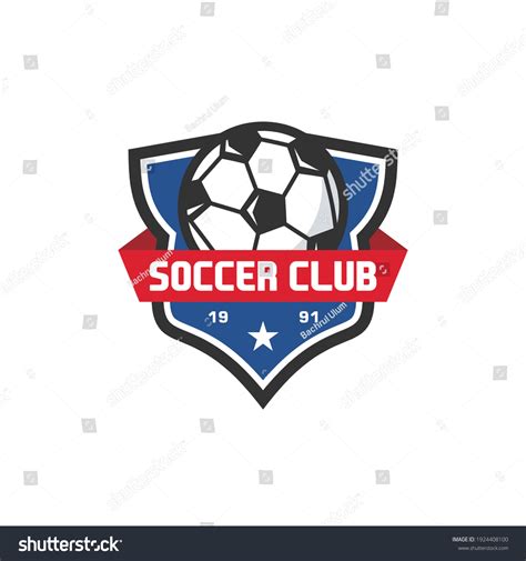 Soccer Club Emblem Football Badge Shield Stock Vector Royalty Free