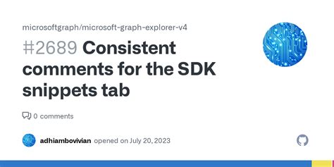 Consistent Comments For The SDK Snippets Tab Issue 2689