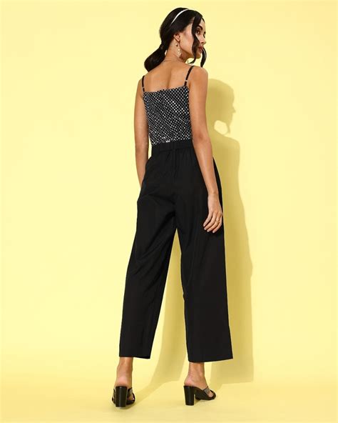 Buy Womens Black Embellished Jumpsuit For Women Black Online At Bewakoof
