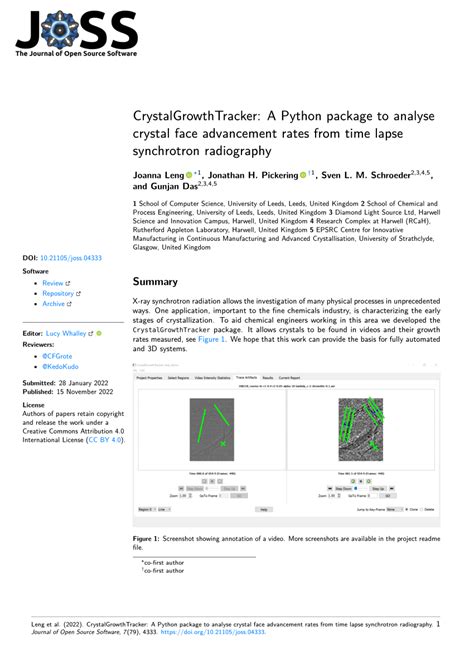 Pdf Crystalgrowthtracker A Python Package To Analyse Crystal Face