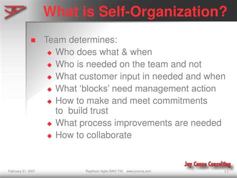 Ppt Agile Software Development Self Managing Self Organizing Teams Jay Conne Powerpoint