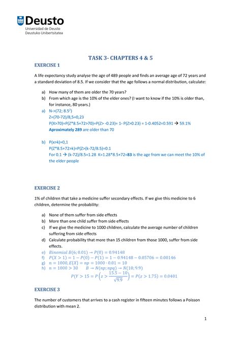 Probability Distribution Exercises Task Chapters Exercise
