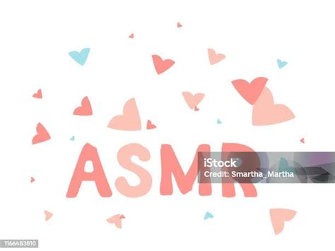 Asmr 벡터 격리 로고 아이콘 자율 감각 자오선 응답 그림입니다 플라잉 핑크와 블루 하트 가수에 대한 스톡 벡터 아트 및 기타 이미지 Istock