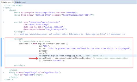 Ui5 Text Area Sapcodes
